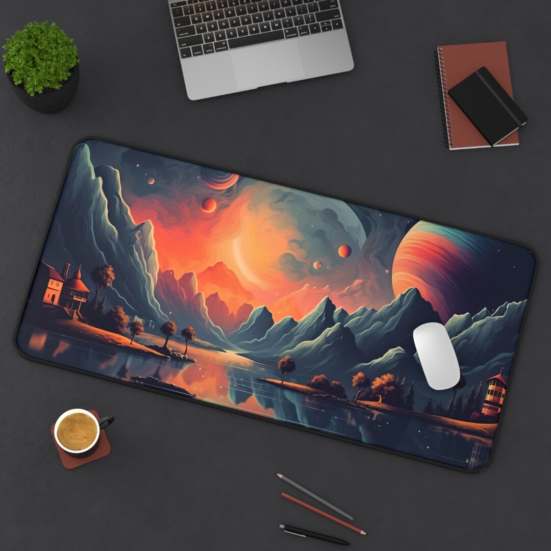 Planets Desk Pad: Cute Aesthetic Stars and Planets Large - Etsy