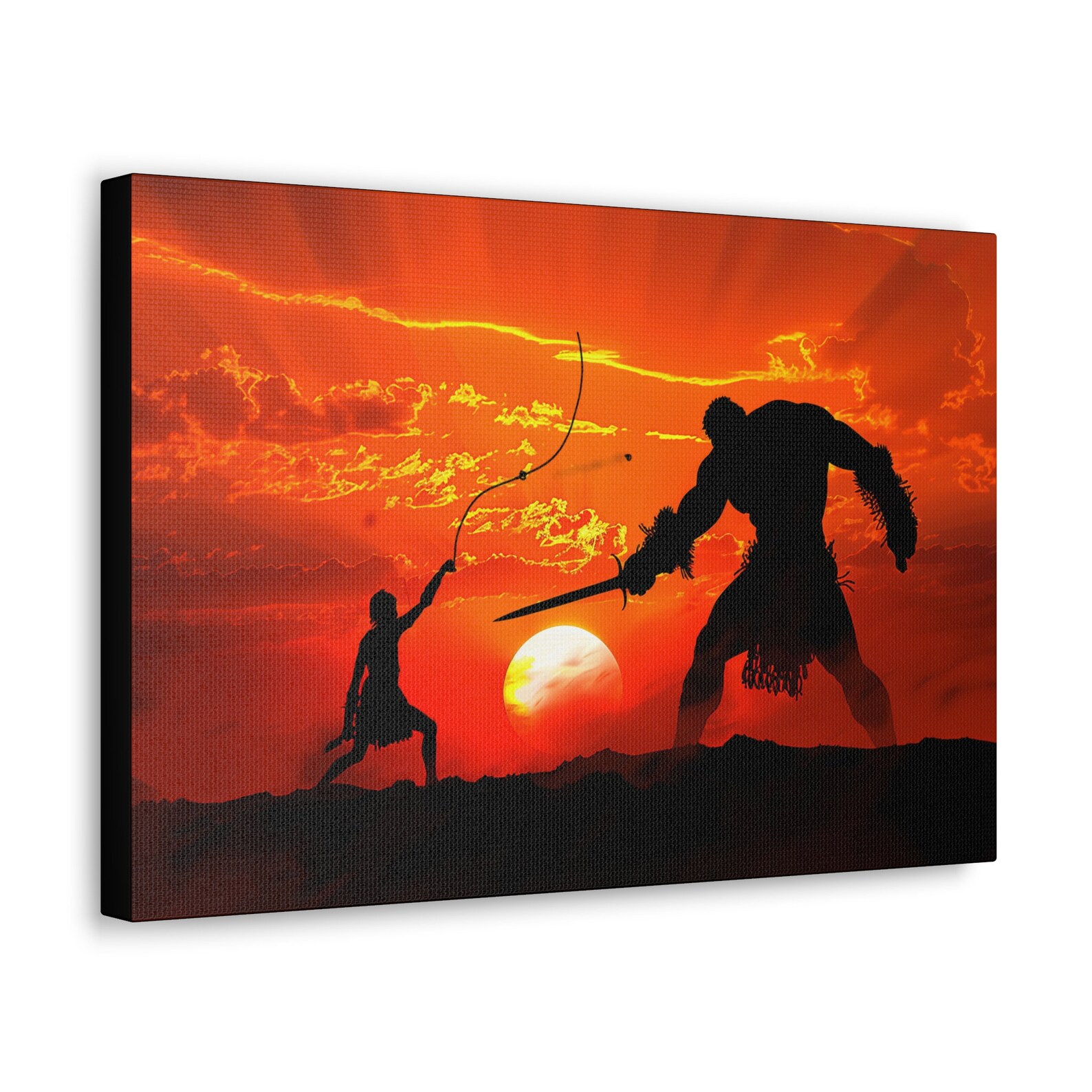 David and Goliath Painting Portrait | Wall Decor | Religious Art - Etsy