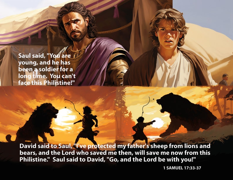 David and Goliath for Kids Storybook, Square Paperback, Children's Book ...