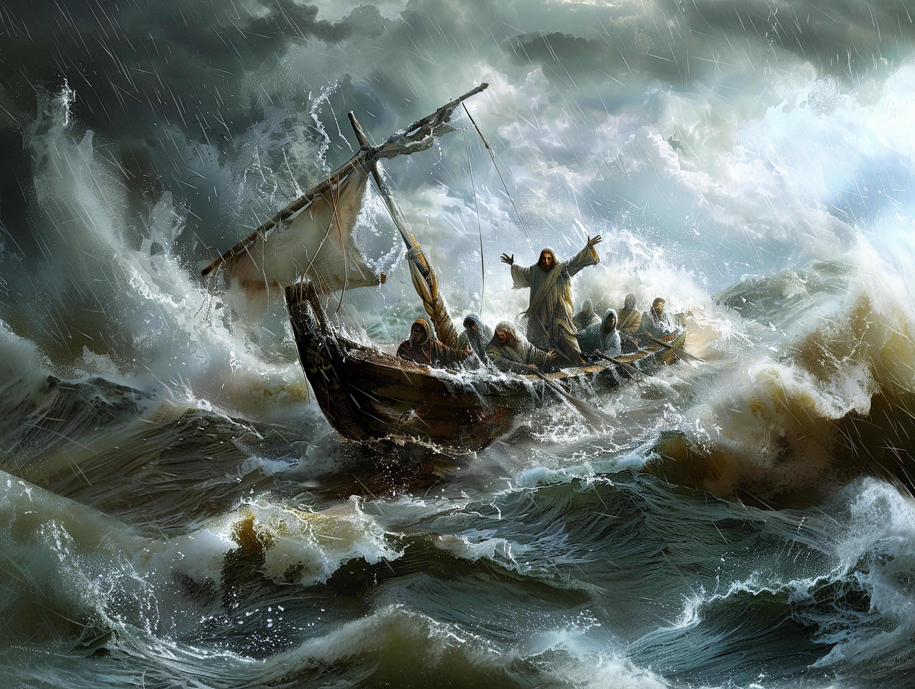 Jesus Calms the Storm Art Print - Etsy