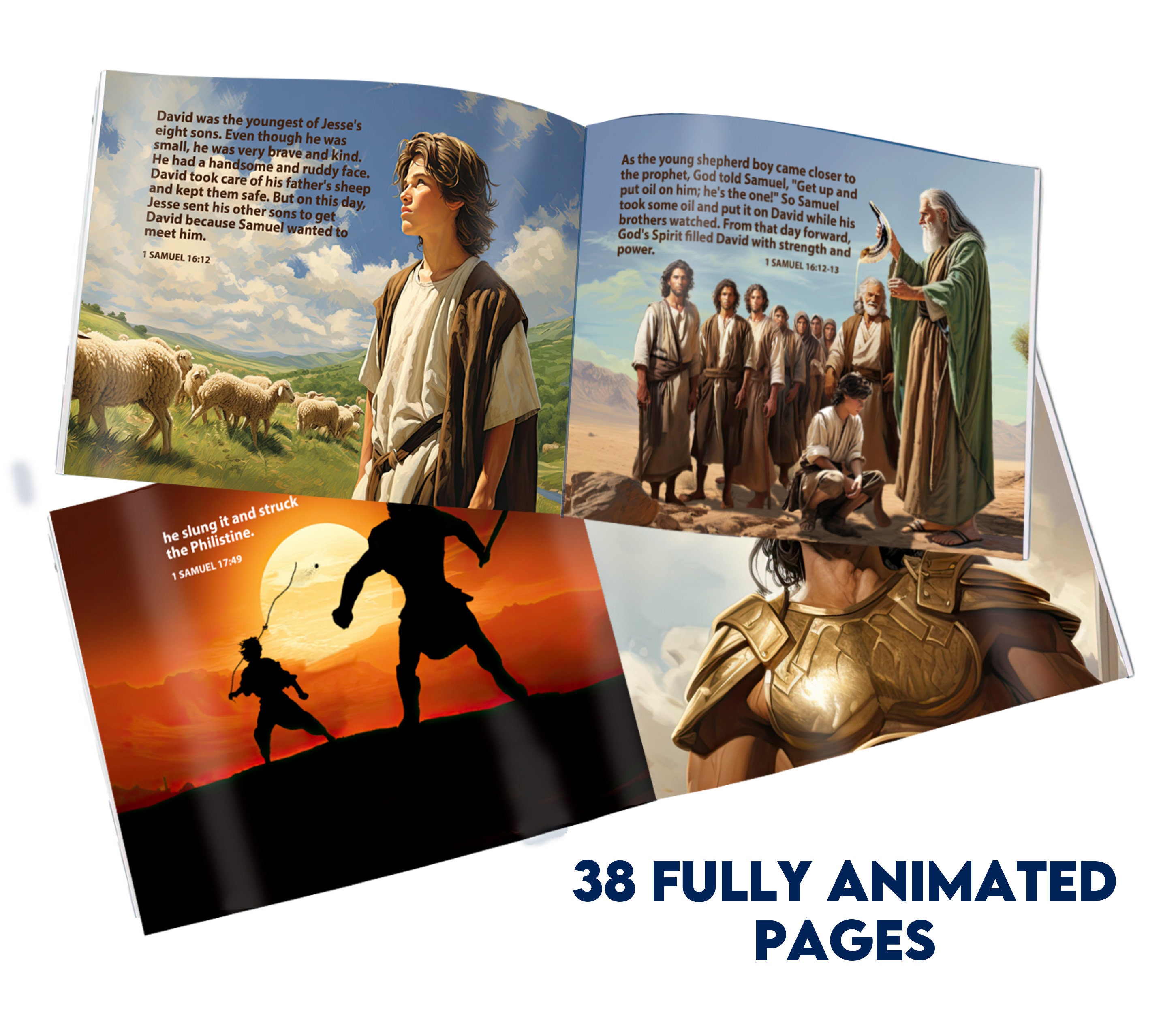 David and Goliath for Kids Storybook, Square Paperback, Children's Book ...