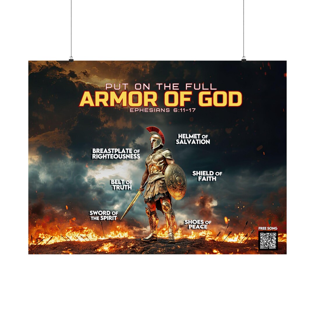 Poster Put on the Full Armor of God, God Wall Art Home Decor, Christian ...