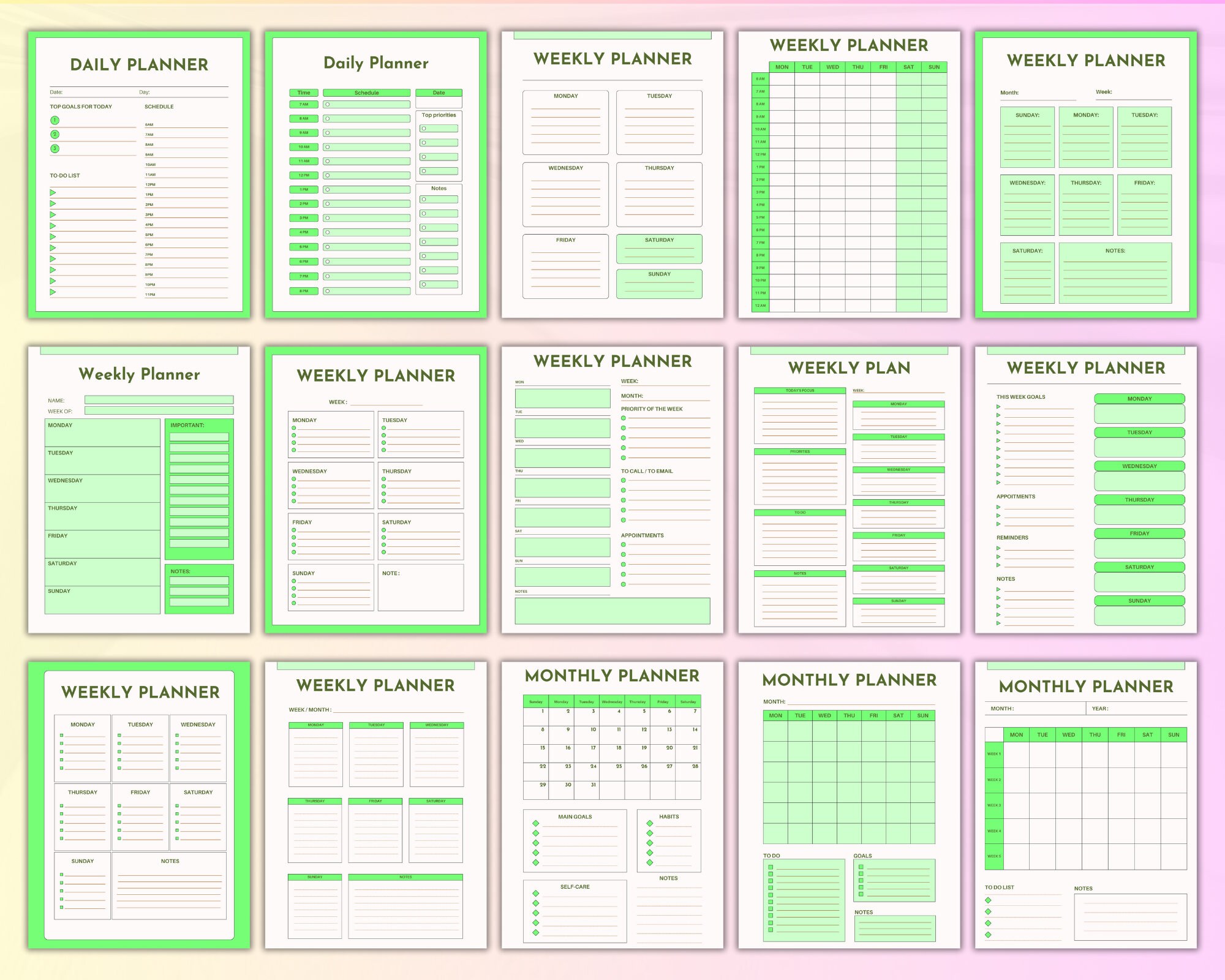 Make a Planner Template Kit Printable Planner Canva - Etsy