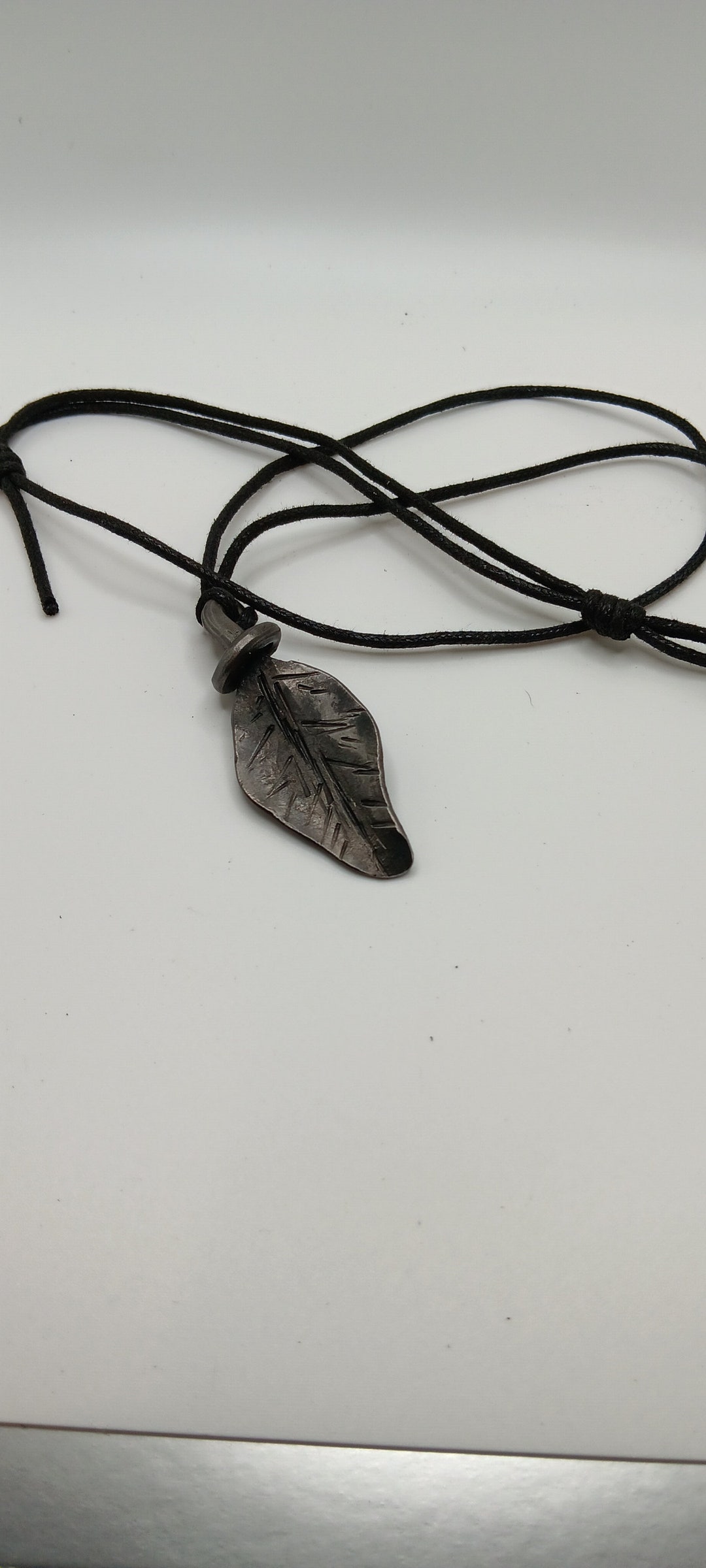 Blacksmith Leaf Pendant - Etsy