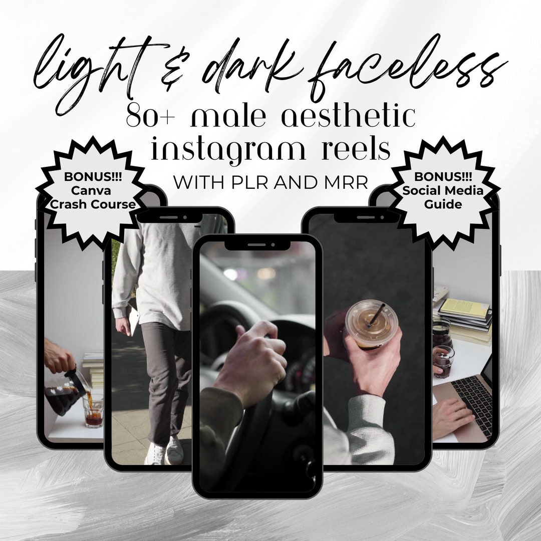 PLR Faceless Instagram Reels for Men Dark & Light Aesthetic With MRR ...
