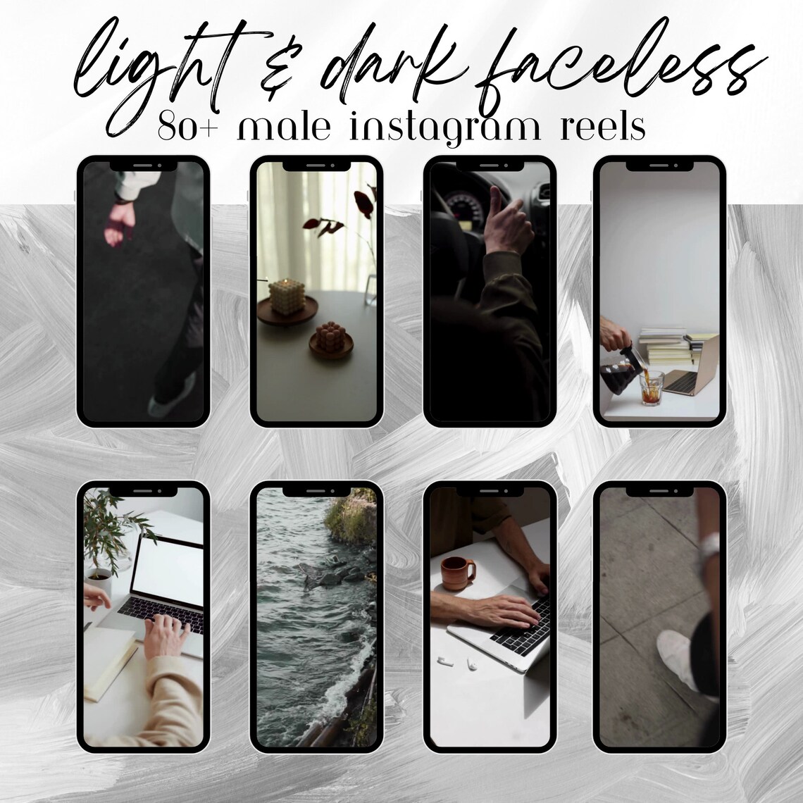 PLR Dark & Light Faceless Instagram Reels for Men With Master Resell ...