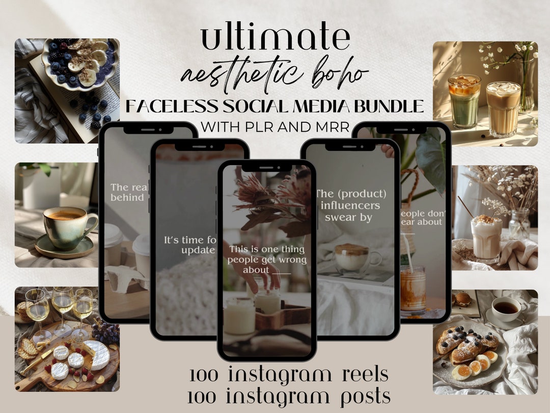 Aesthetic Boho Faceless Reels, Boho Instagram Reels and Photos With MRR ...