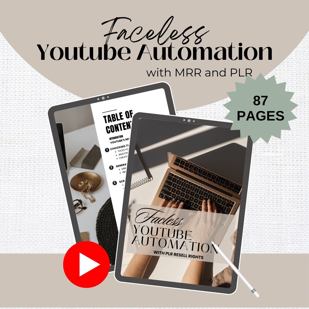 Faceless Youtube Automation Guide With Master Resell Rights MRR and ...