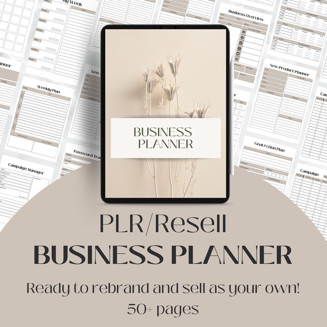PLR Business Planner, Minimalist PLR Digital Planner, Master Resell ...