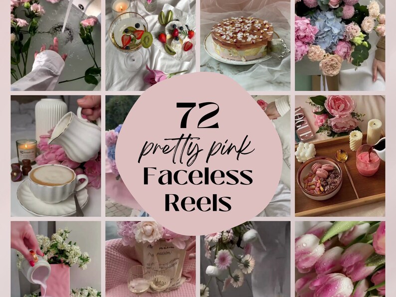 Pink Aesthetic Faceless Instagram Bundle, Instagram Reels Faceless ...