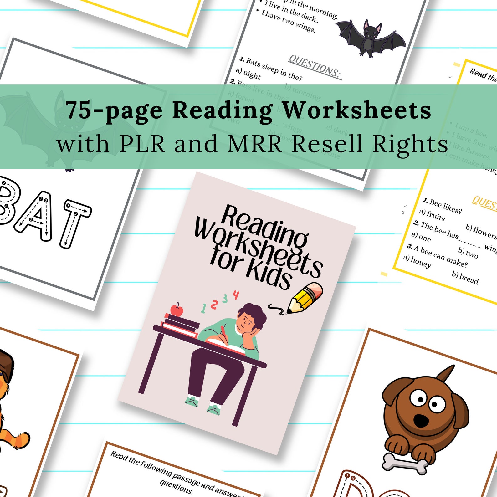Reading Worksheets PLR & MRR Resell Rights, Reading Comprehension ...