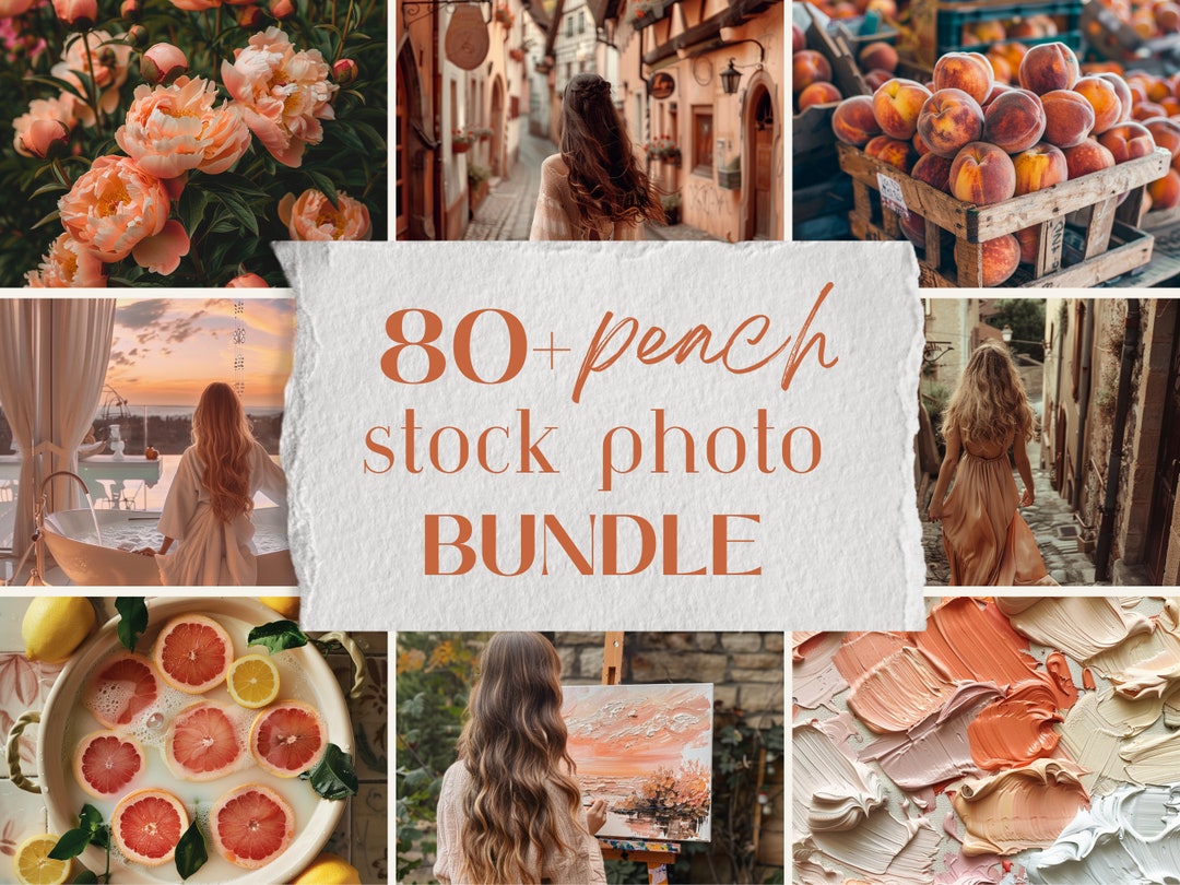 Faceless Stock Photos Bundle, Peach Aesthetic Faceless Reels Photos ...