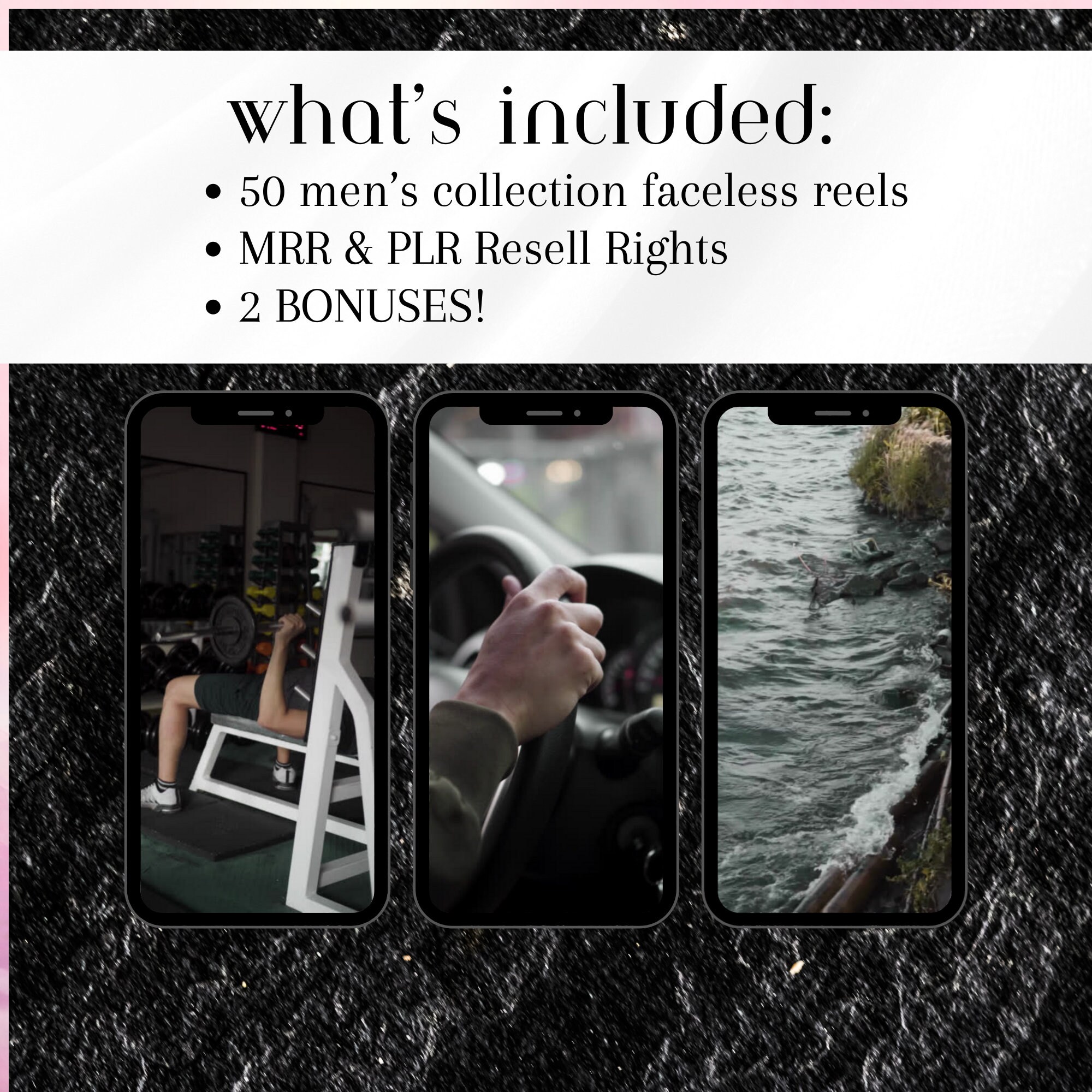 PLR Faceless Instagram Reels for Men With Master Resell Rights MRR, Men ...