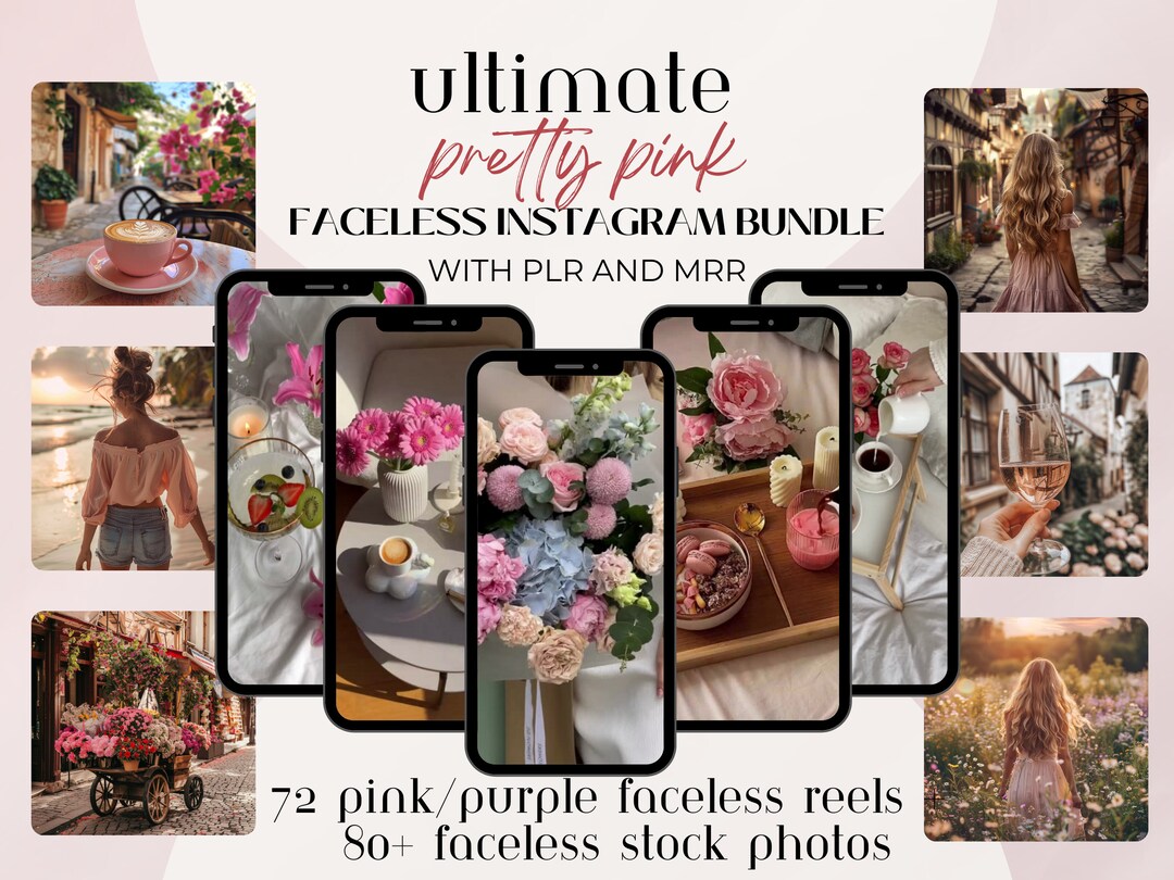 Pink Aesthetic Faceless Reels & Photos, Instagram Faceless Reels With ...