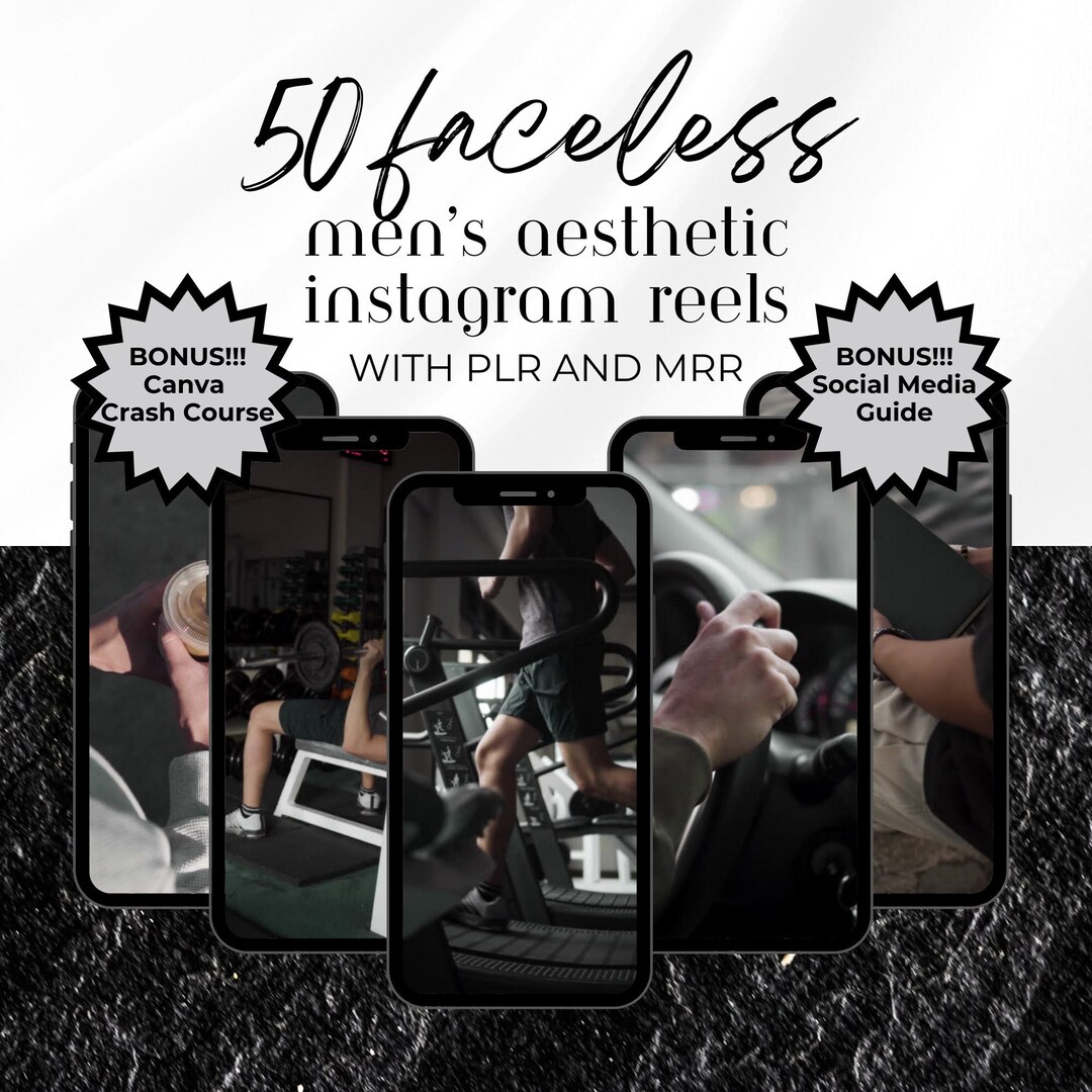 Men's Faceless Instagram Reels With MRR & PLR Resell Rights, Faceless ...