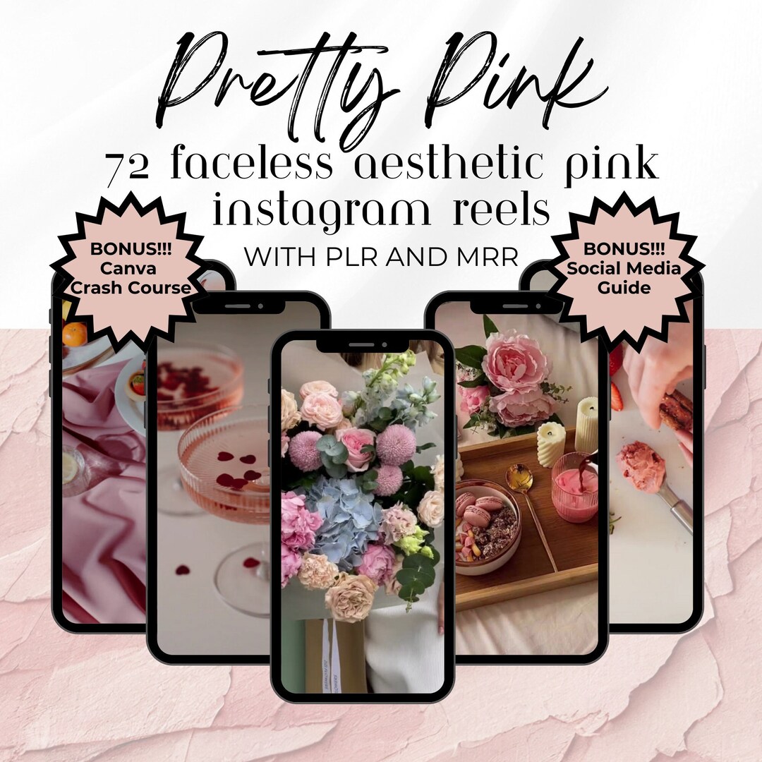 72 Pink Faceless Instagram Reels With Master Resell Rights (MRR) and ...
