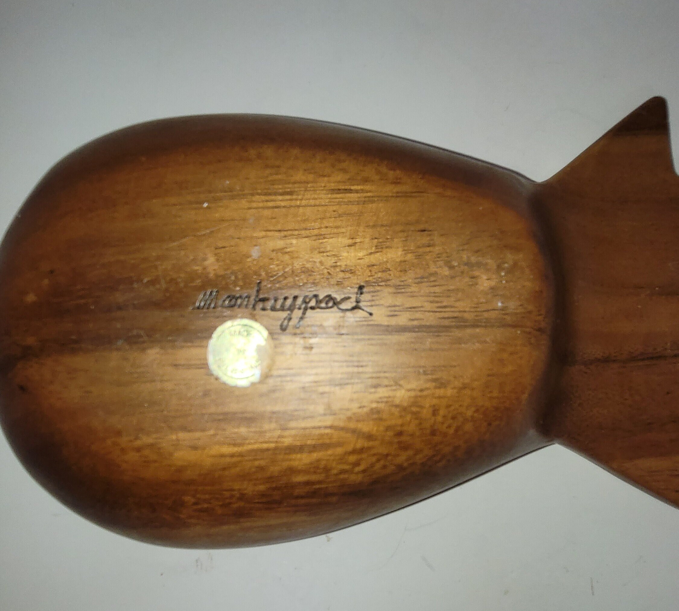 Vintage 50s Carved Wood Pineapple Dish Wood Pineapple Bowl Phillipines ...