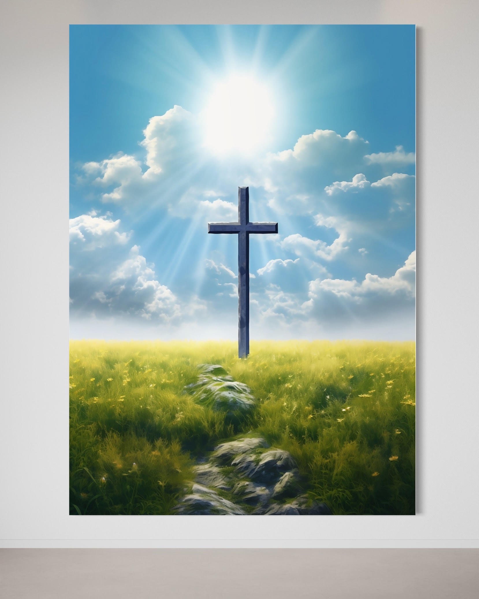 Light Shining Cross in Field - Etsy