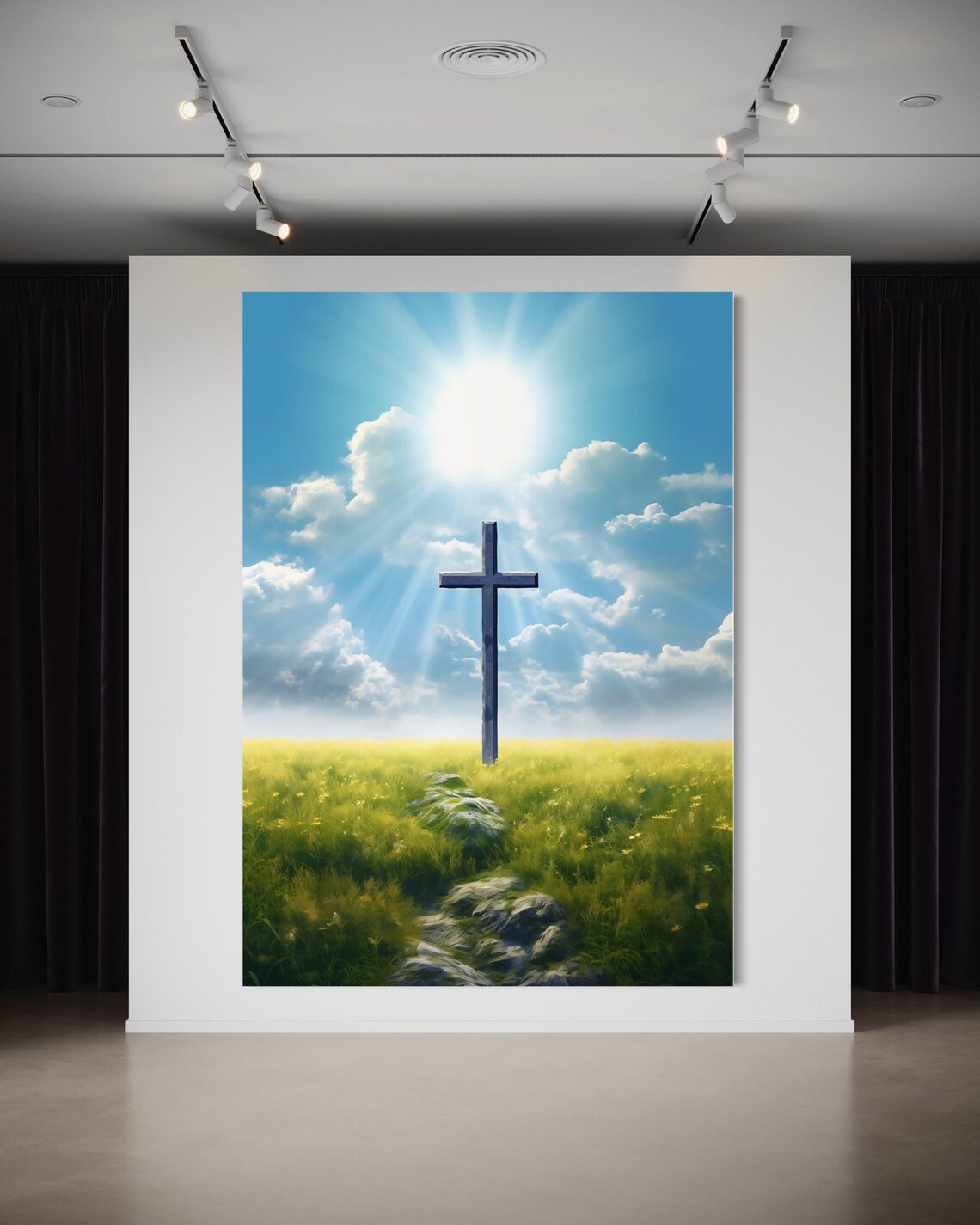 Light Shining Cross in Field - Etsy