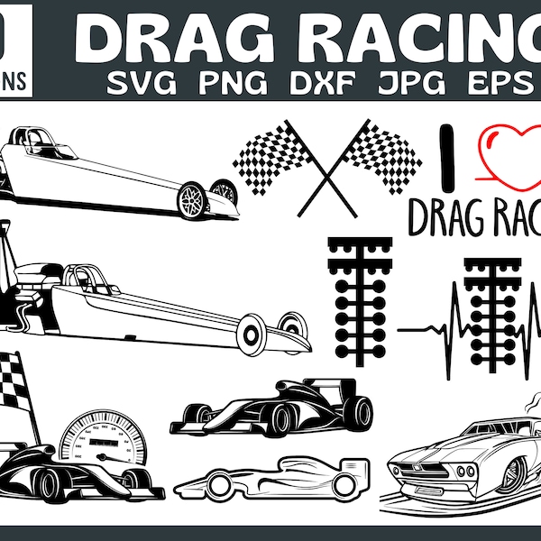 Drag Racing Svg - Etsy