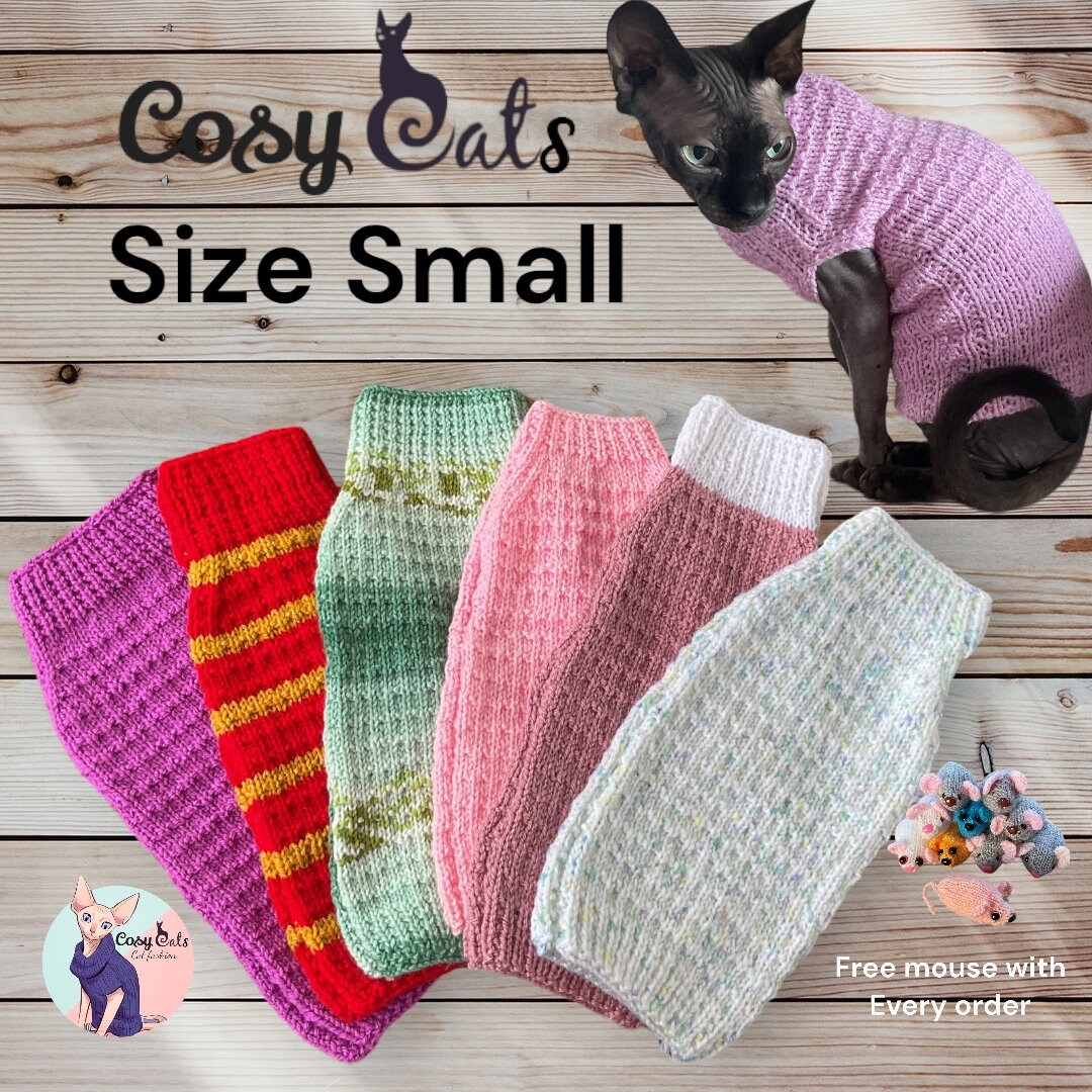 Small Knitted Cat Jumper, Sphynx Cat Clothes, Sphynx Jumper, Sphynx ...