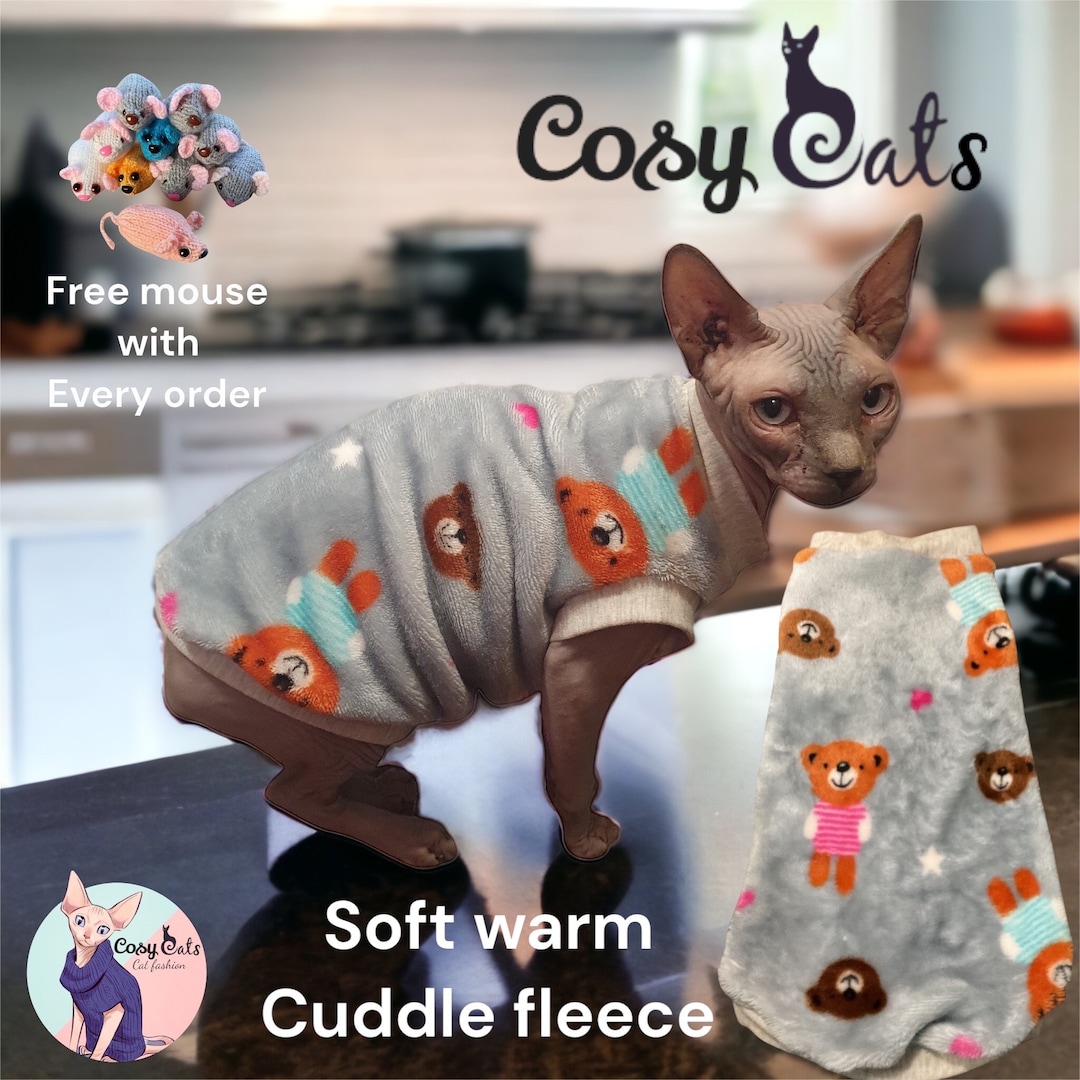 Fleece Cat Jumpers Sphynx Cat Clothes Sphynx Jumper Sphynx - Etsy