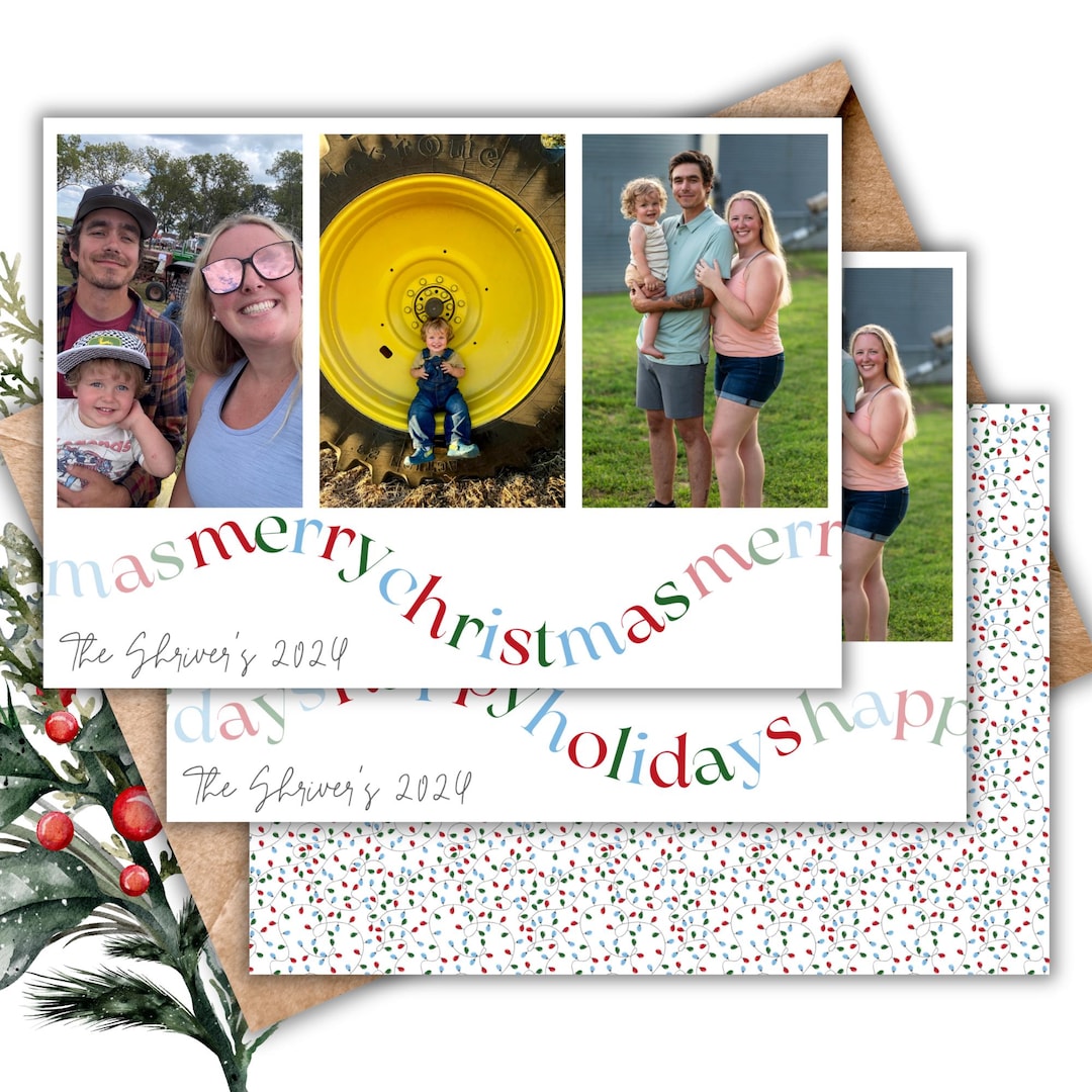 Christmas / Holiday Cards Template, 5 X 7 Instant Download ...