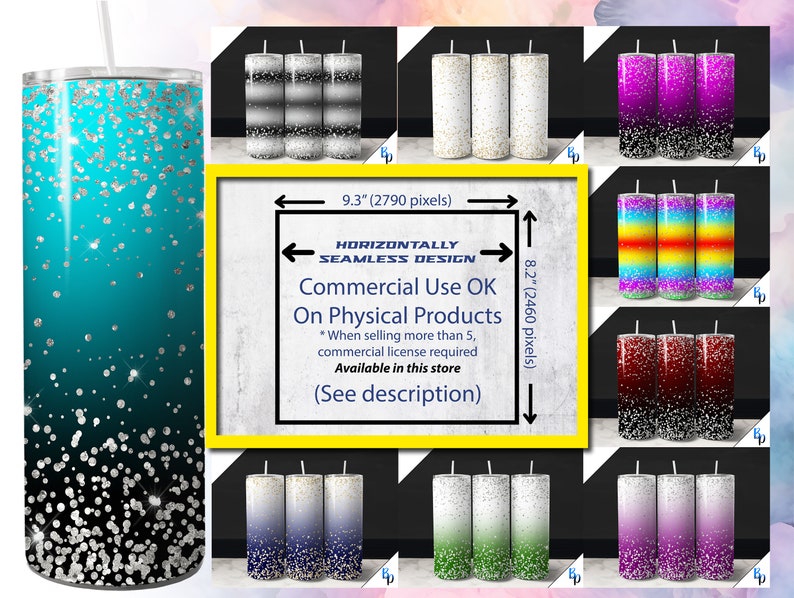 Glitter Tumbler Wrap Overlay PNG Sublimation Bundle, 20oz Ounce ...