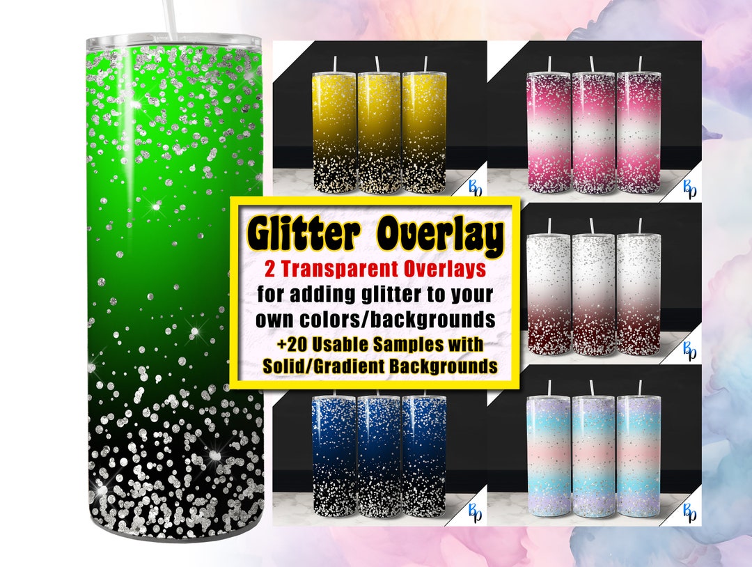 Glitter Tumbler Wrap Overlay PNG Sublimation Bundle, 20oz Ounce ...