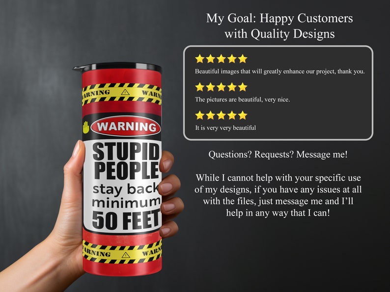Sarcastic Tumbler Wrap Design, Funny Stupid People PNG File for ...