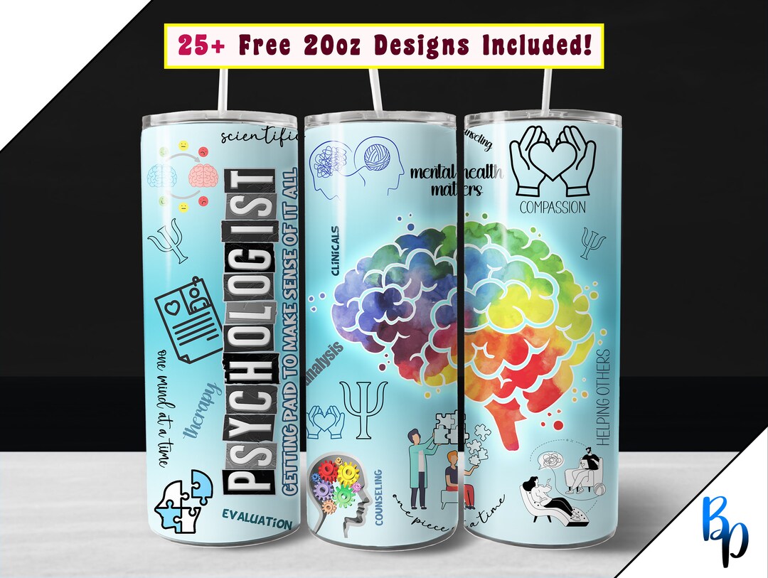 Psychologist Tumbler Wrap, Psychology PNG File for Sublimation on 20 ...