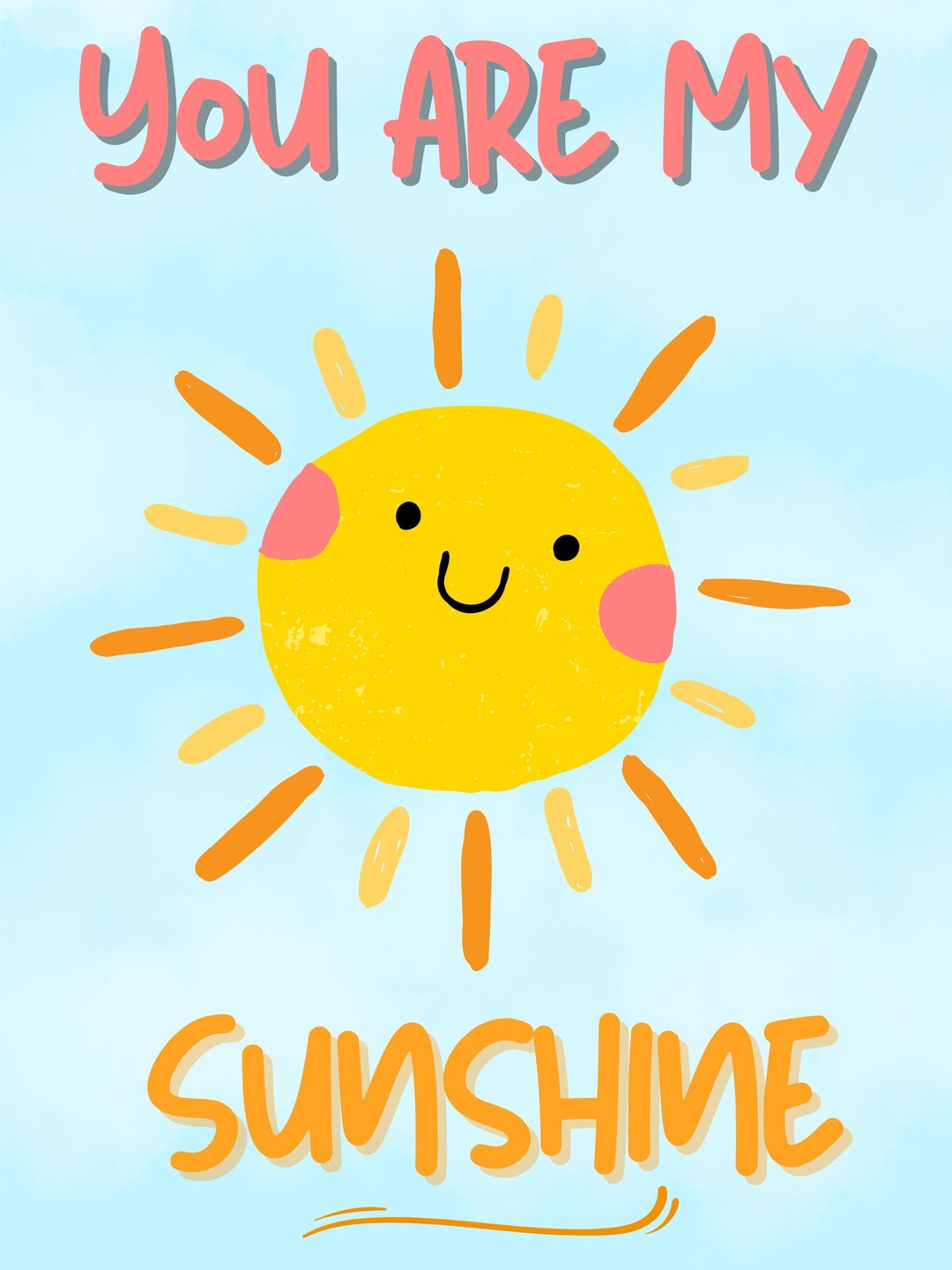 You Are My Sunshine Poster || Nursery, Bedroom, Child's Room - Etsy