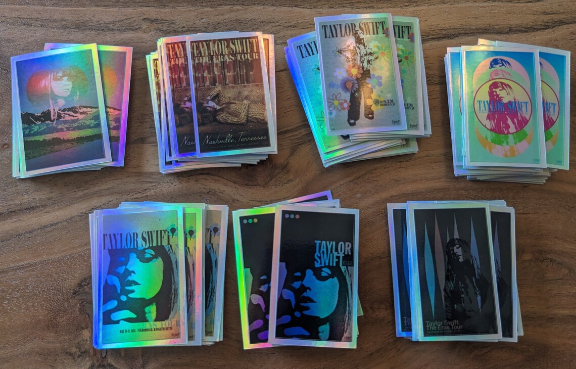 HOLOGRAPHIC Eras VIP City Tour Poster SET of 20 Holo Vinyl Stickers ...