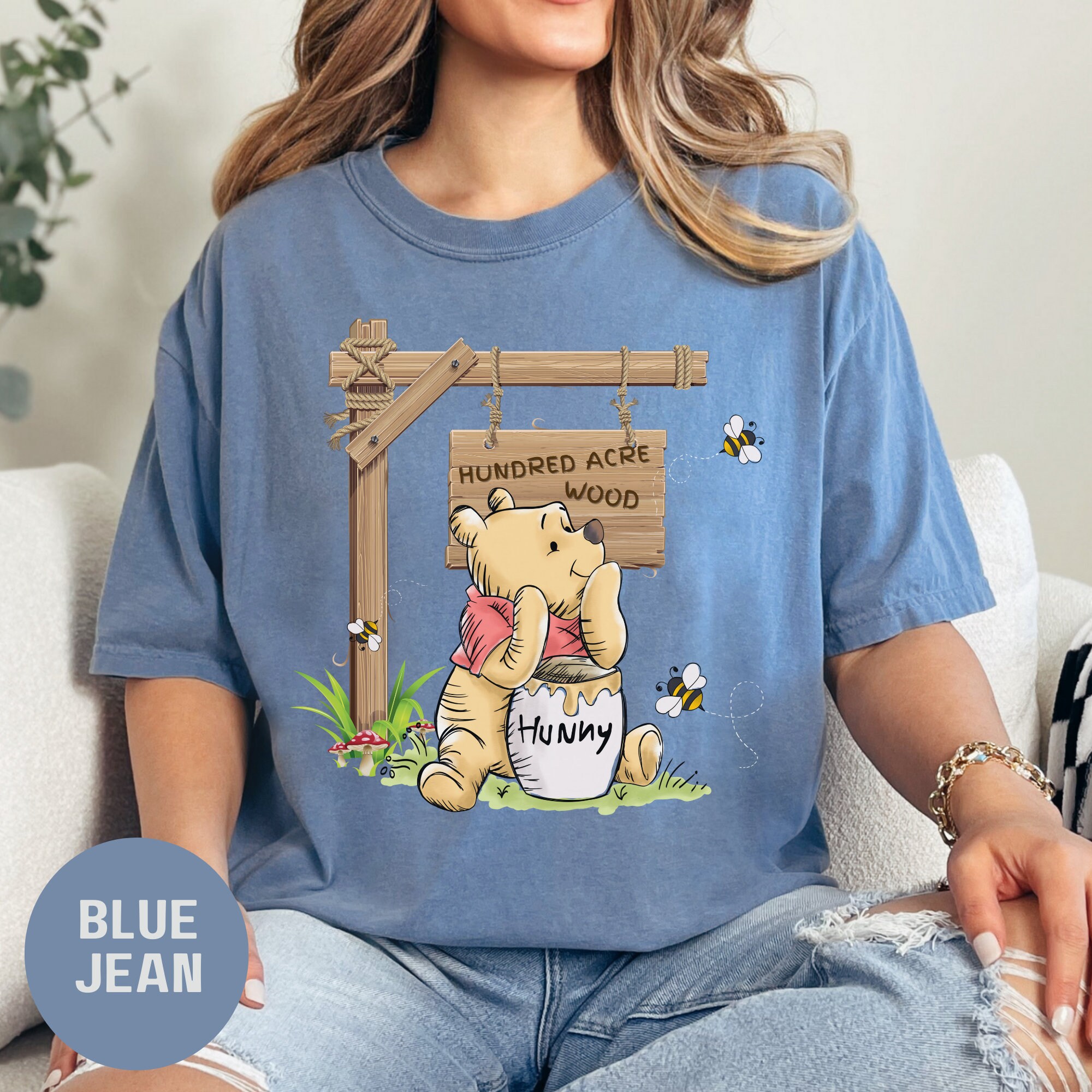 Winnie the Pooh Hundred Acre Wood Comfort Colors Tee, Disneyland Shirt, Classic Pooh Bear Honey ...