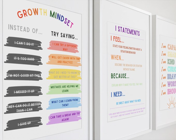 Affirmation Poster, I Statements Poster, Growth Mindset Poster, Things ...