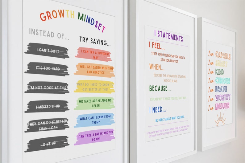 Affirmation Poster, I Statements Poster, Growth Mindset Poster, Things ...