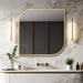 Square Esthetic Bathroom Livingroom Wooden Wall Mirror L Stylish Simple ...