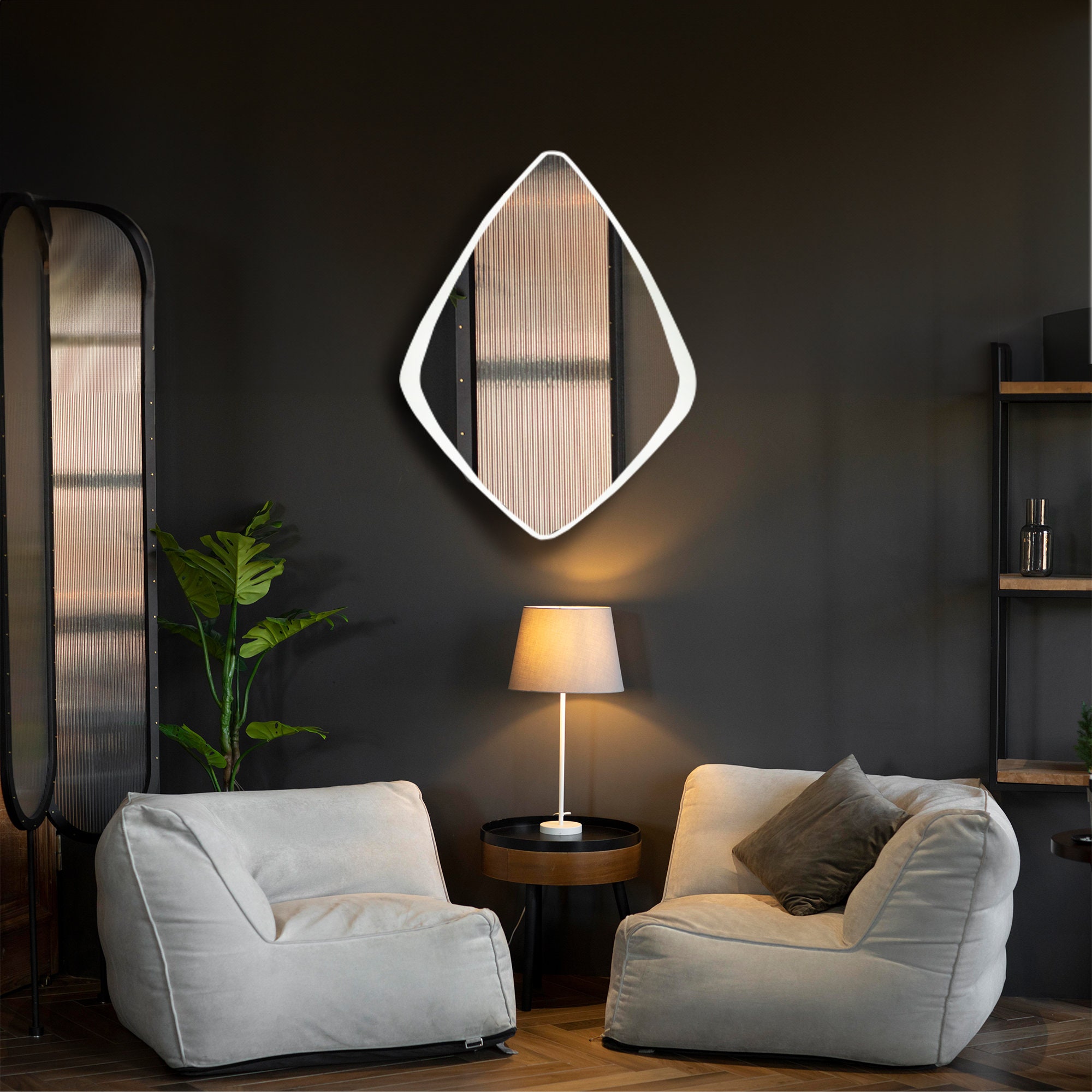 Modern Lux Wood Wall Mirror L Livingroom Bathroom Hallway Mid Century ...