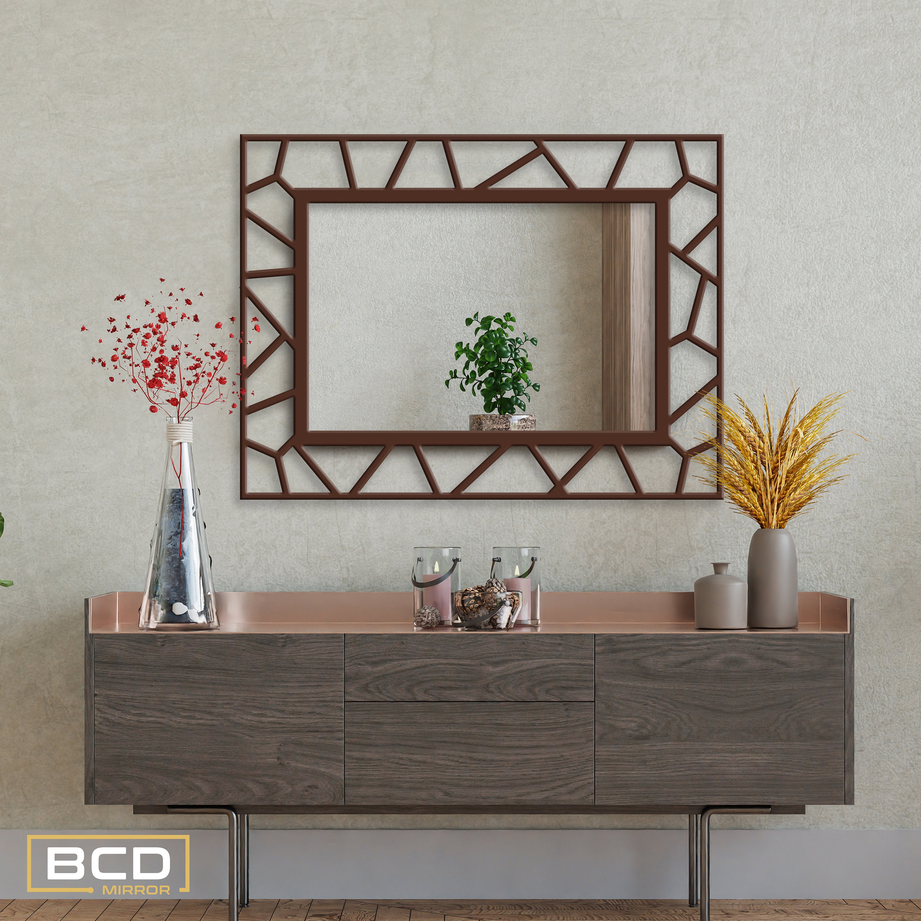 Rectangular Modern Wooden Wall Mirror L Livingroom Bedroom Home Decor ...