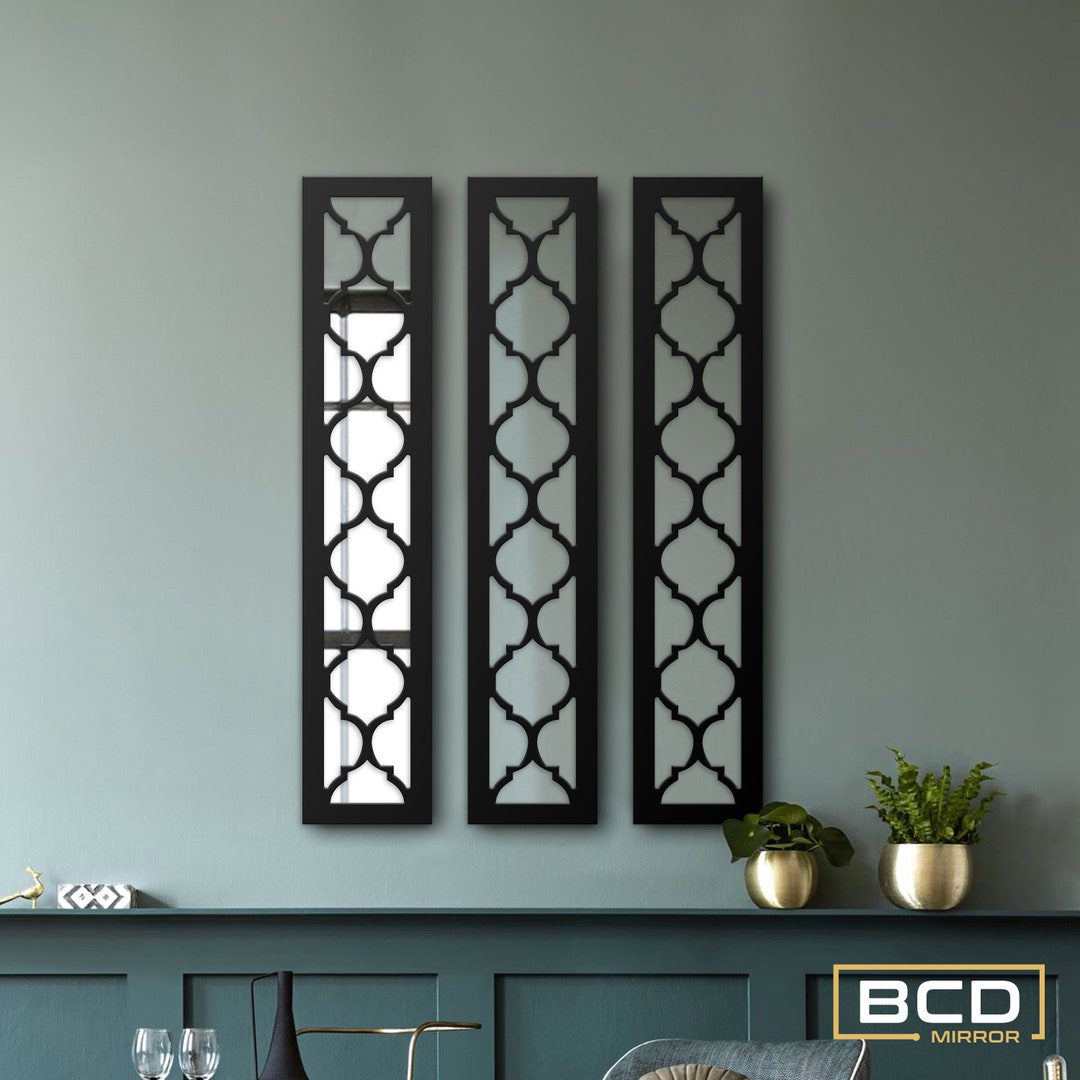 Ornamental Trio of Wooden Wall Mirrors, Stylish Mirror for Fashionable ...