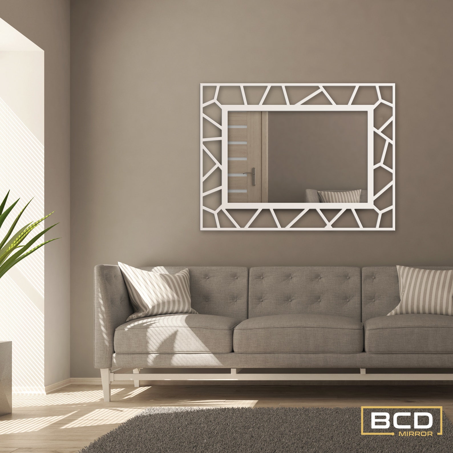 Rectangular Modern Wooden Wall Mirror L Livingroom Bedroom Home Decor ...