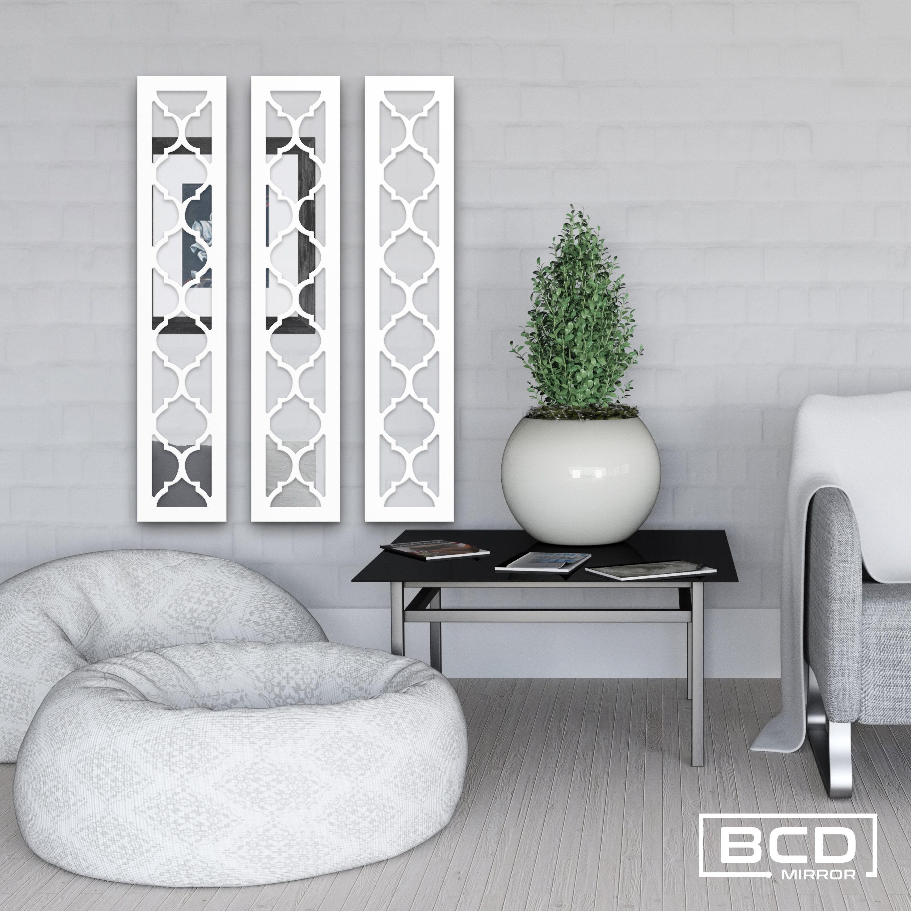 Ornamental Trio of Wooden Wall Mirrors, Stylish Mirror for Fashionable ...