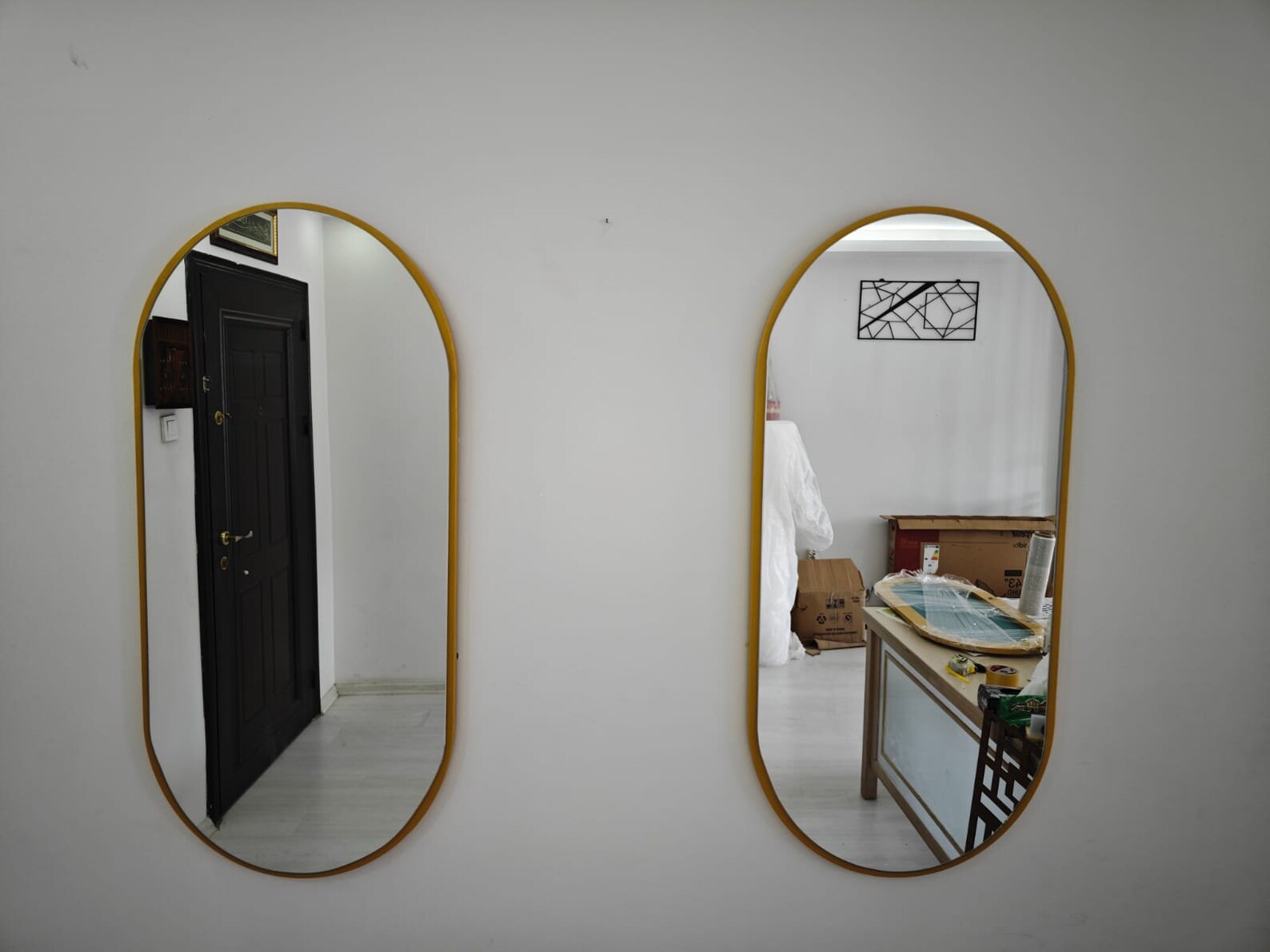 Elips Oval Shaped Wood Wall Mirror L Stylish Design Esthetic Livingroom ...