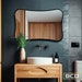 Uneven Slanted Rectangular Wood Wall Mirror, Unique Deluxe Home ...
