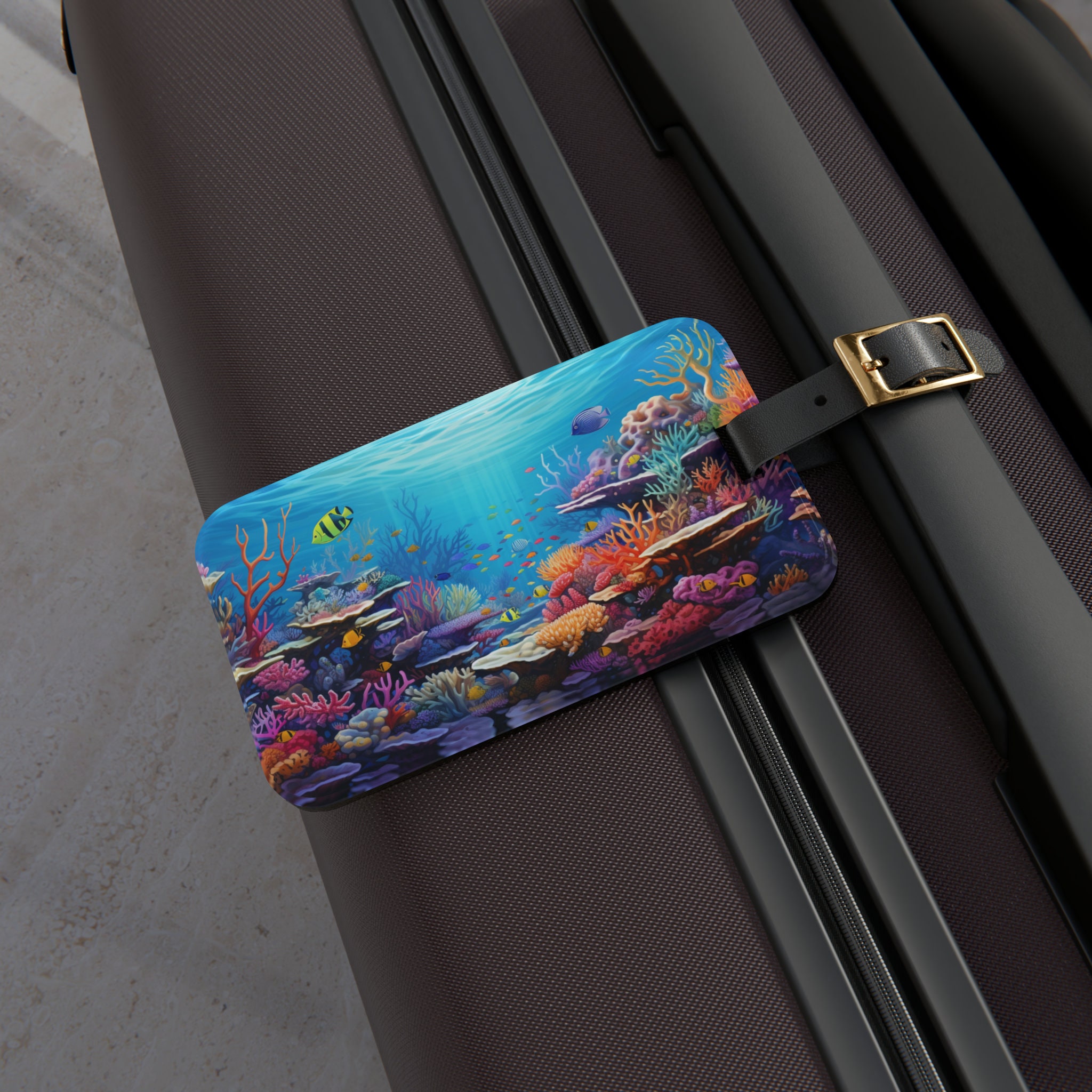 Colorful Coral Reef Luggage Tag Acrylic Luggage Name Tag - Etsy