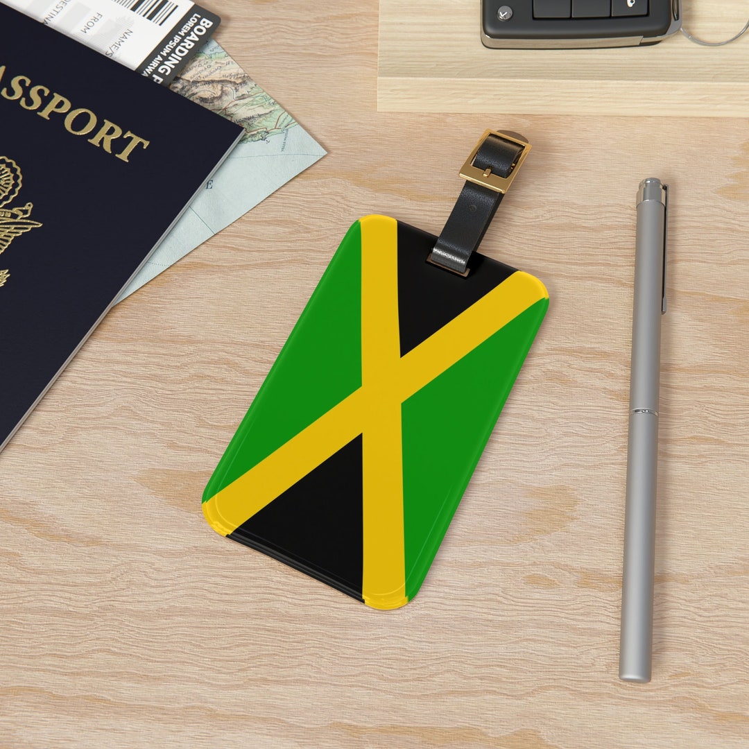 Jamaica Flag Luggage Tag, Acrylic Luggage Name Tag, Custom Suitcase Tag ...