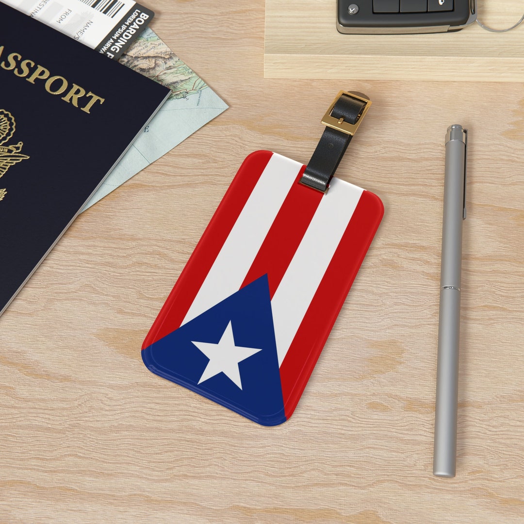 Puerto Rico Flag Luggage Tag, Acrylic Luggage Name Tag, Custom Suitcase ...