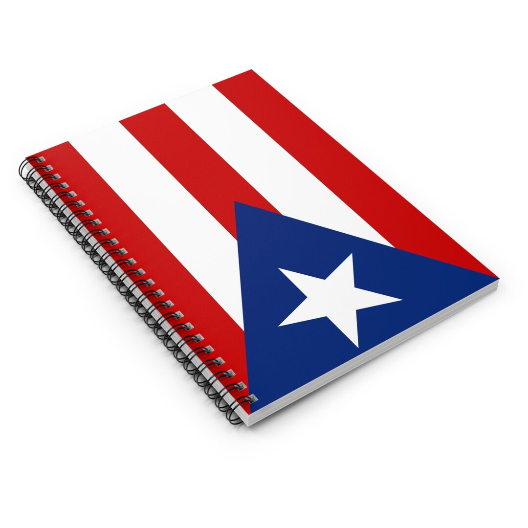 Puerto Rico Flag Spiral Notebook, Ruled Line Notebook, Puerto Rican ...
