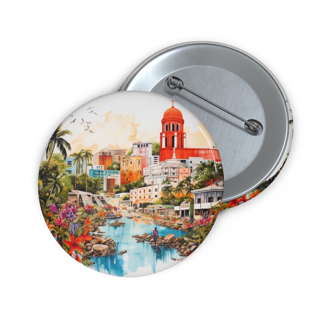 Trinidad and Tobago Pin Buttons, Trinidad Pin, Island Button, Caribbean ...