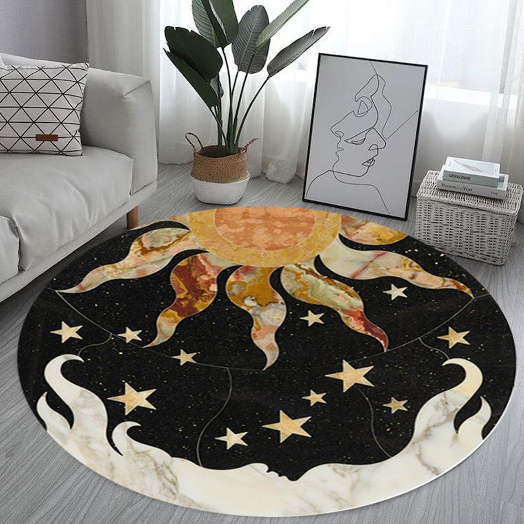 Astrology Rug Sun Moon Rugs Circle Rugs Non Slip Rug Cool - Etsy